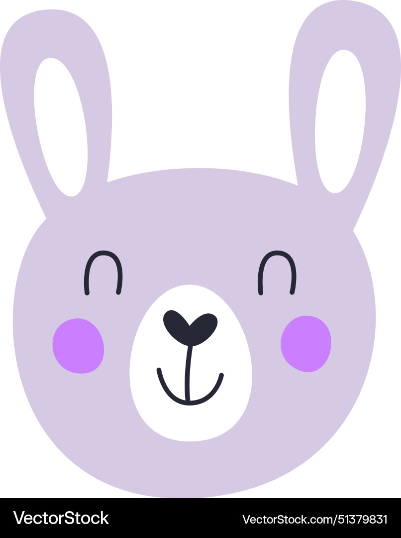 Rabbit head cartoon Royalty Free Vector Image - VectorStock
