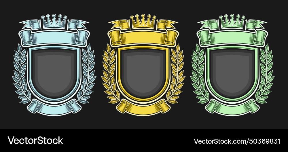 Royal crests set Royalty Free Vector Image - VectorStock