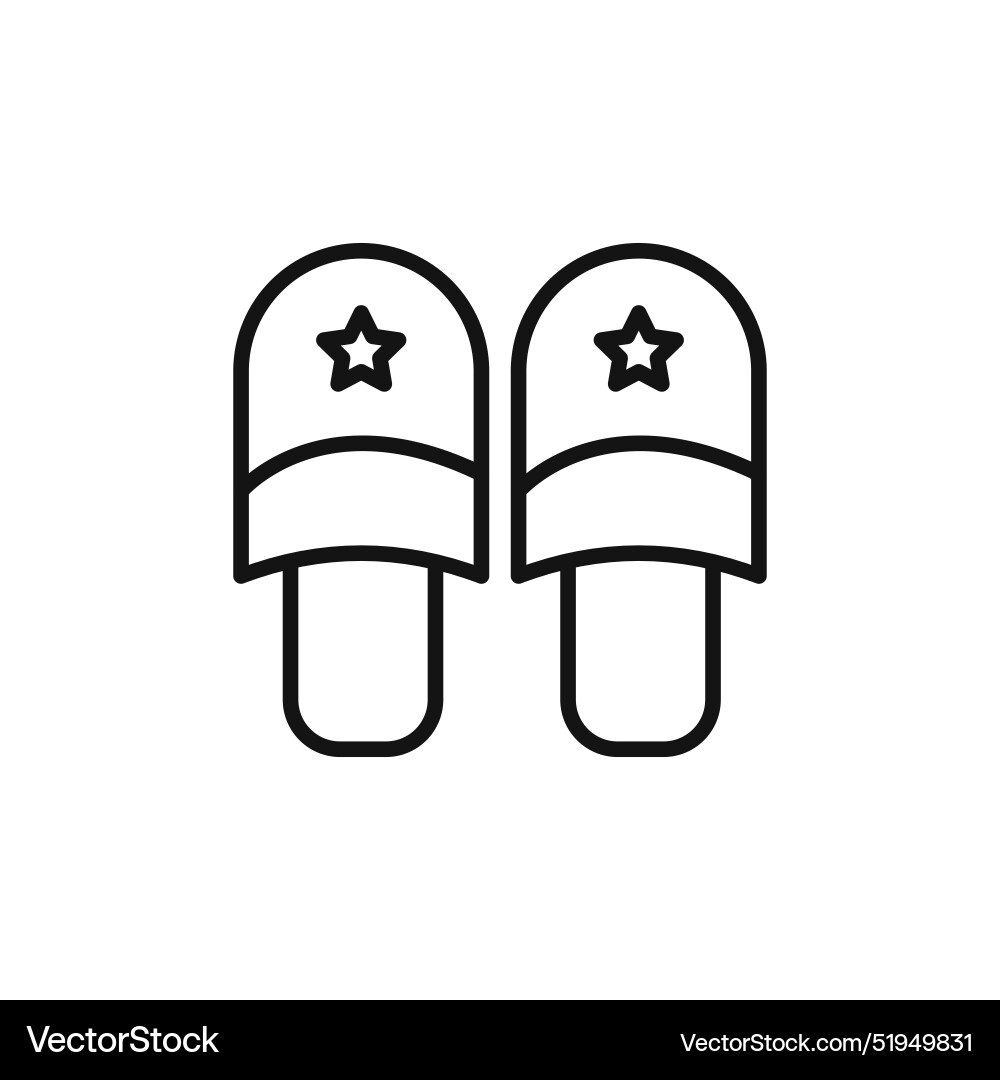 Slippers logo sign outline Royalty Free Vector Image