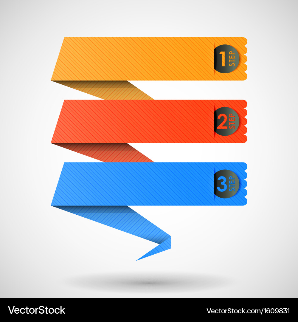Steps labels Royalty Free Vector Image - VectorStock