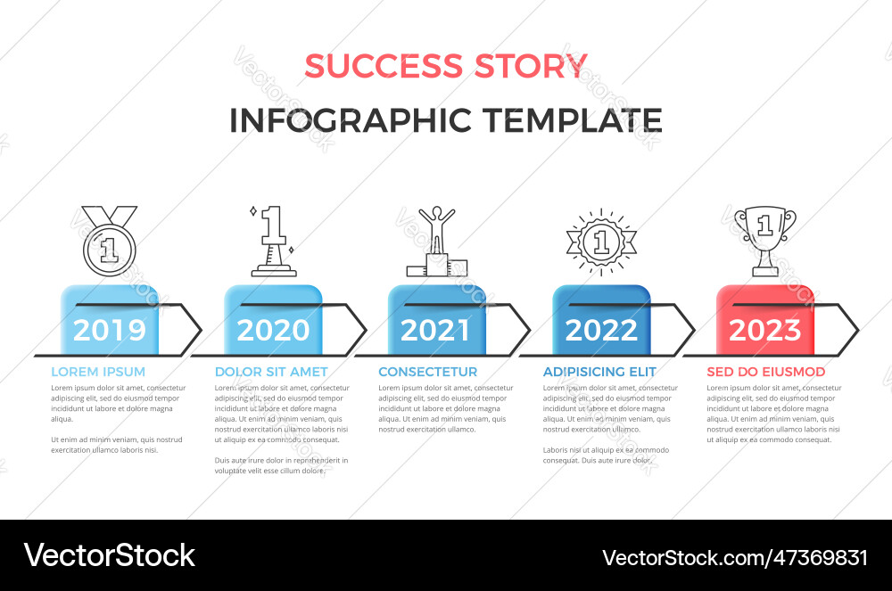 Success story - timeline infographics Royalty Free Vector