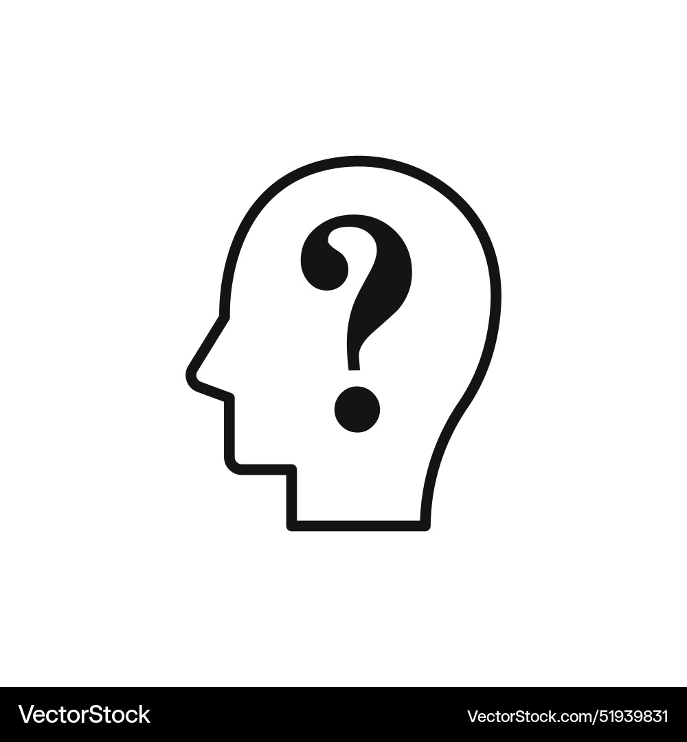 Thinking icon logo sign outline Royalty Free Vector Image