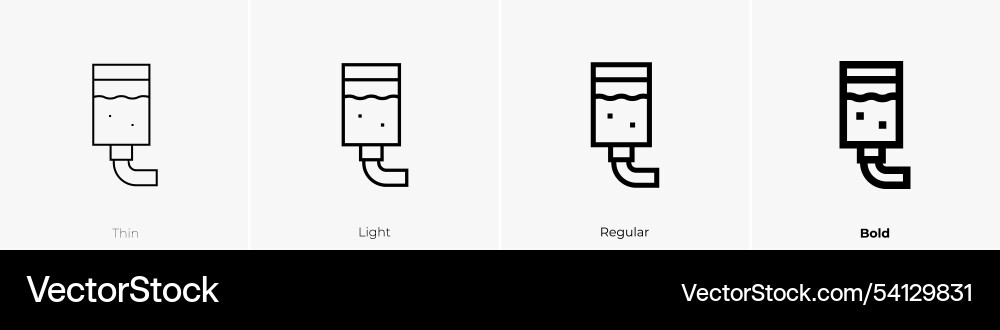 Trough icon thin light regular and bold style Vector Image