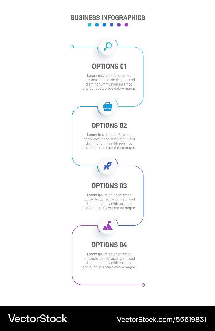 Vertical progress bar featuring 4 arrow-shaped Vector Image