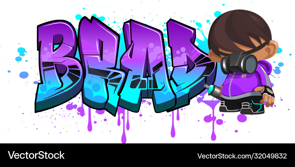Brad name text graffiti word design Royalty Free Vector