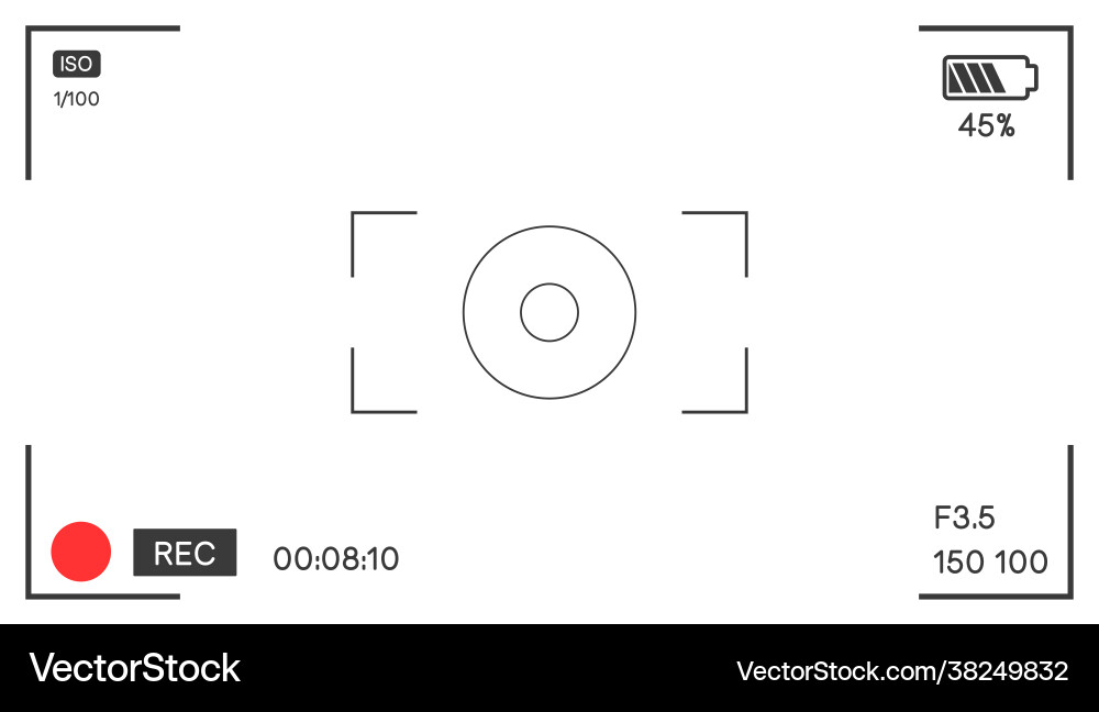 Camera focus and photography settings on screen Vector Image