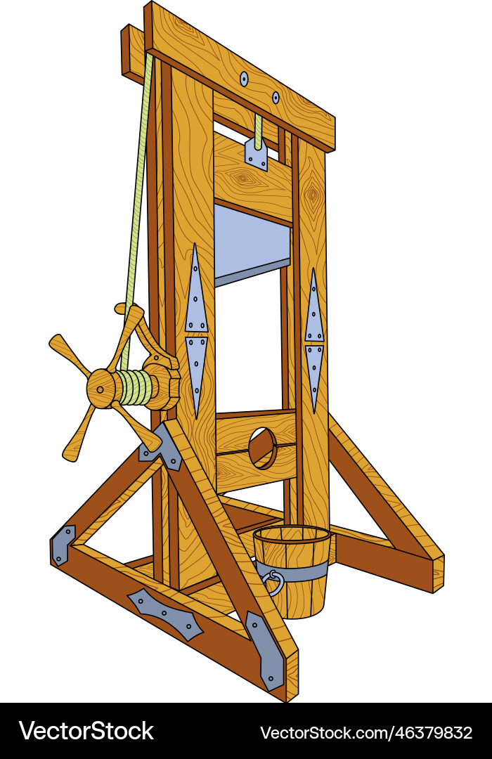 Guillotine - ein Mechanismus für die Ausführung Vektorbild