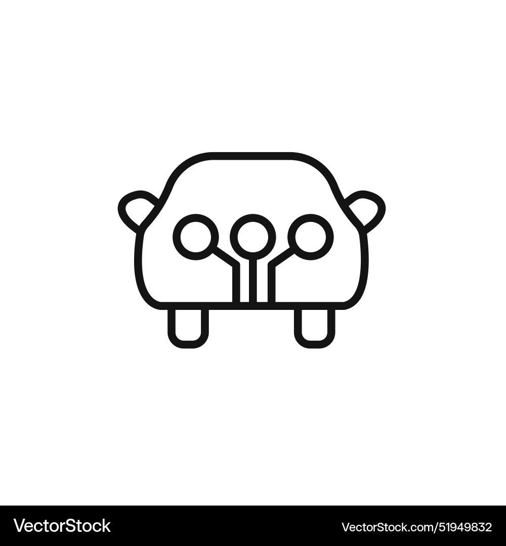 Smart car logo sign outline Royalty Free Vector Image