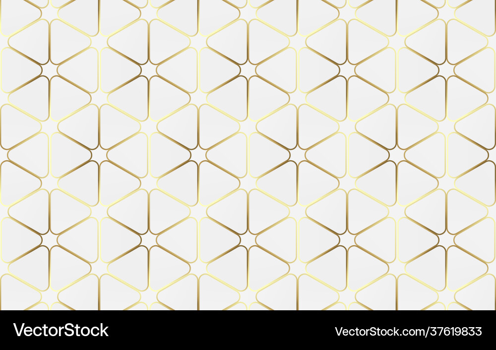 Abstract white and gold luxury geometric pattern Vector Image