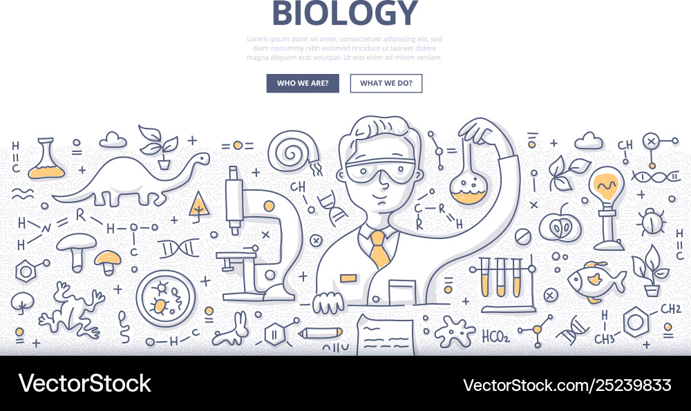 Biology doodle concept Royalty Free Vector Image