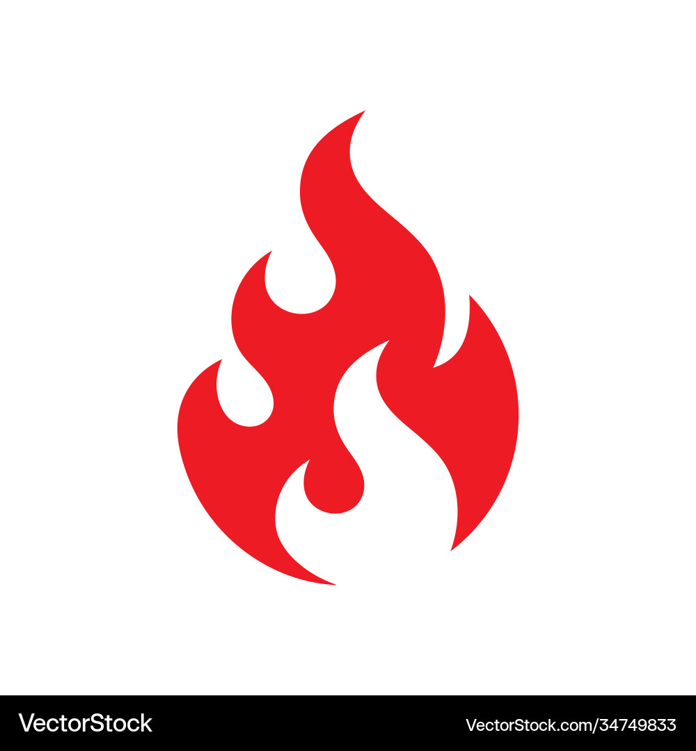 Fire icon design red flame sign ignite dangerous Vector Image