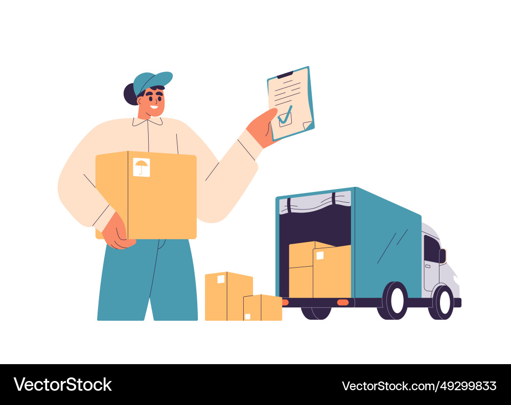 Truck Unloading Vector Images (over 2,300)