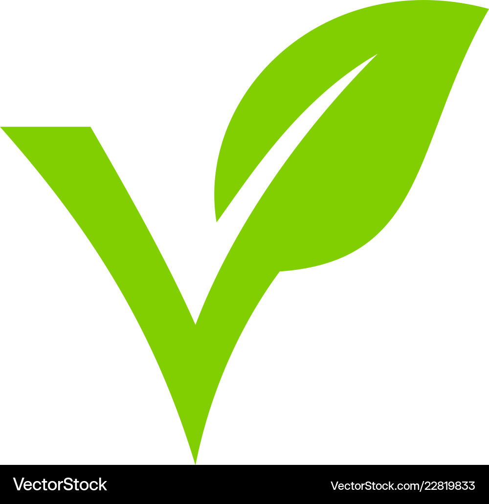 Nature letter v logo icon design Royalty Free Vector Image