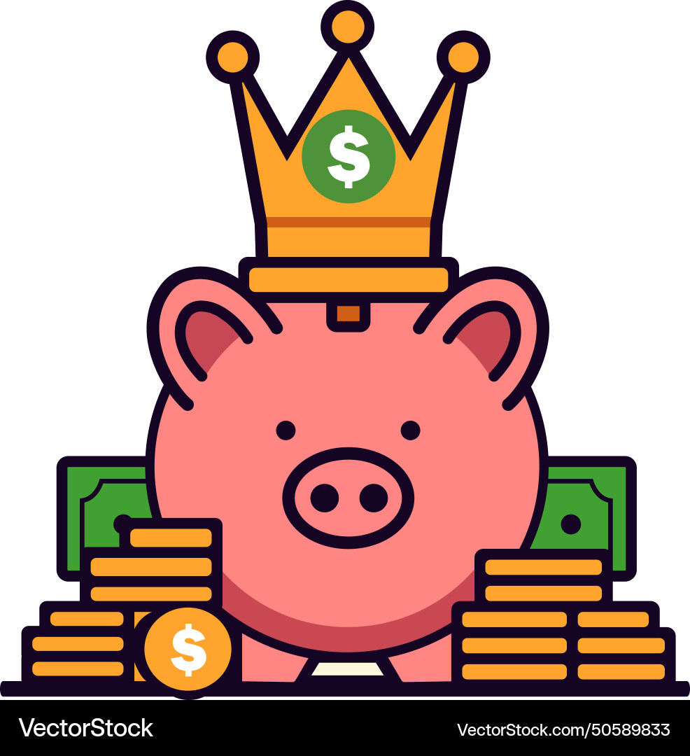 Piggy money pot Royalty Free Vector Image - VectorStock