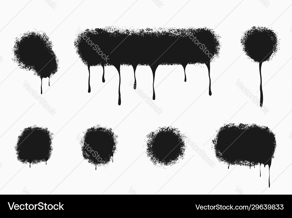 Spray painted dots and lines set paint splatter Vector Image