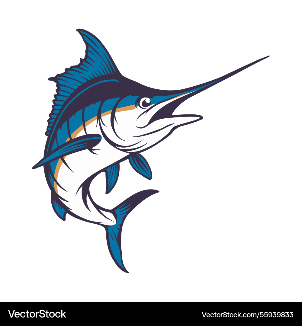 Vibrant marlin fish with sleek lines and bold Vector Image