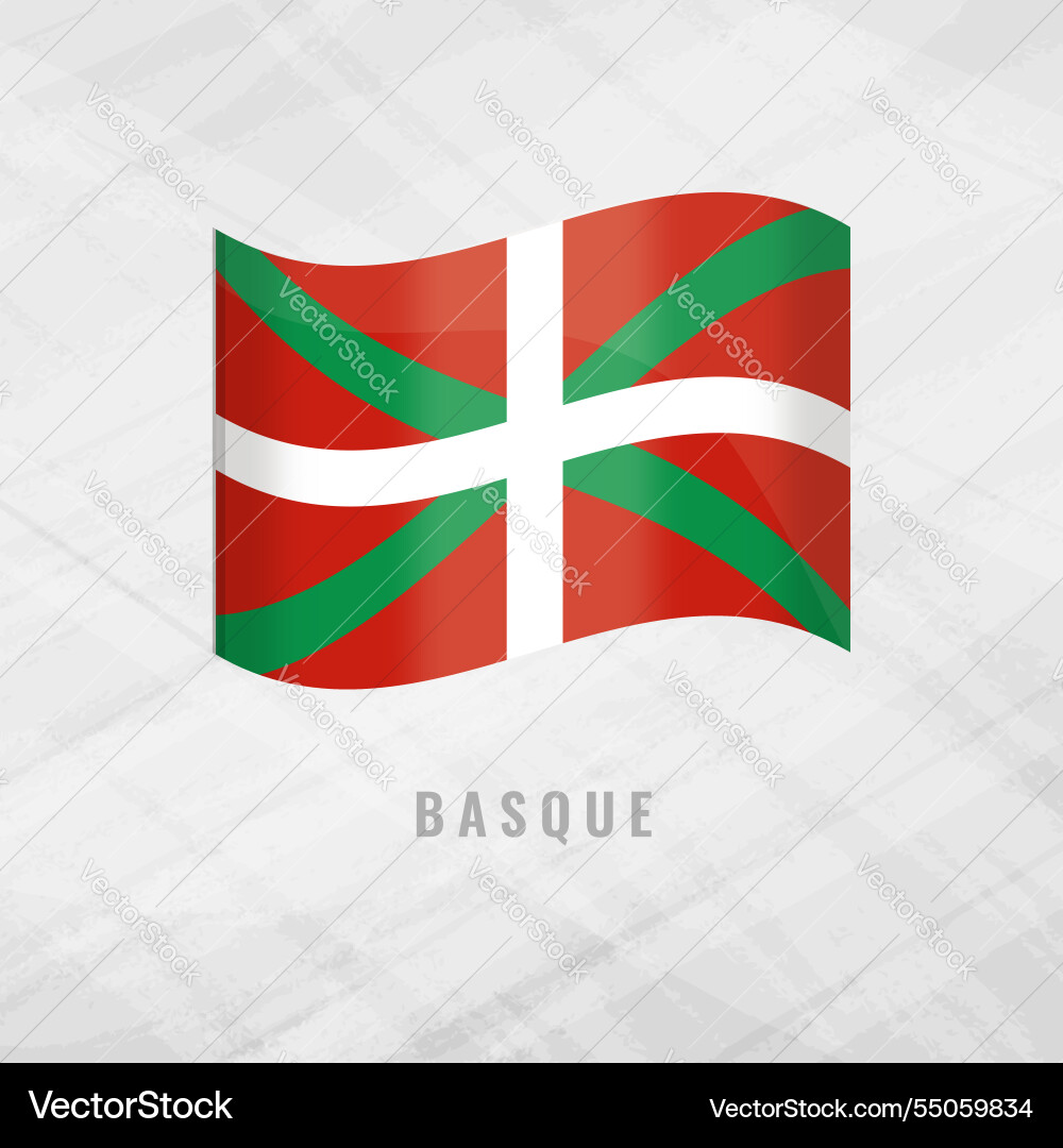 3d blowing flag of basque Royalty Free Vector Image