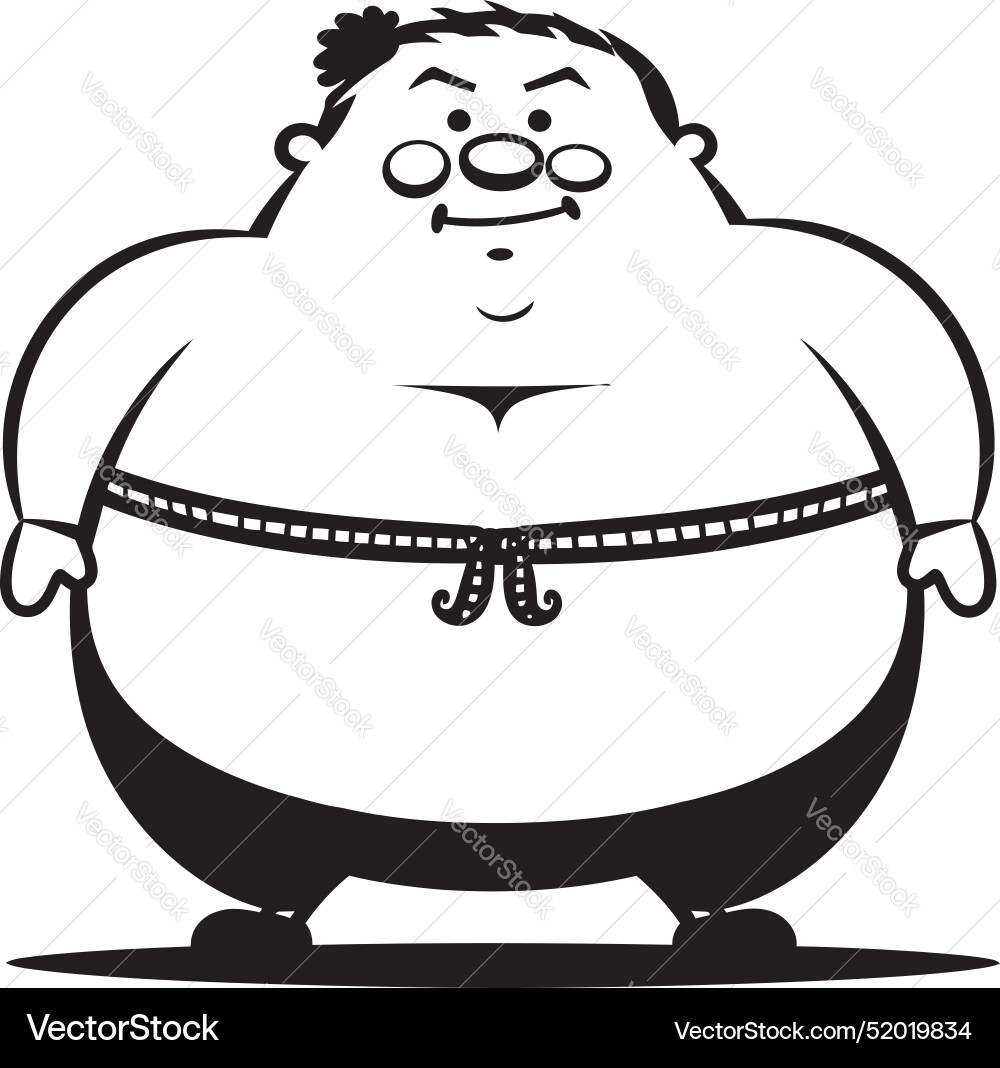 Chubby character graphic design icon portly Vector Image