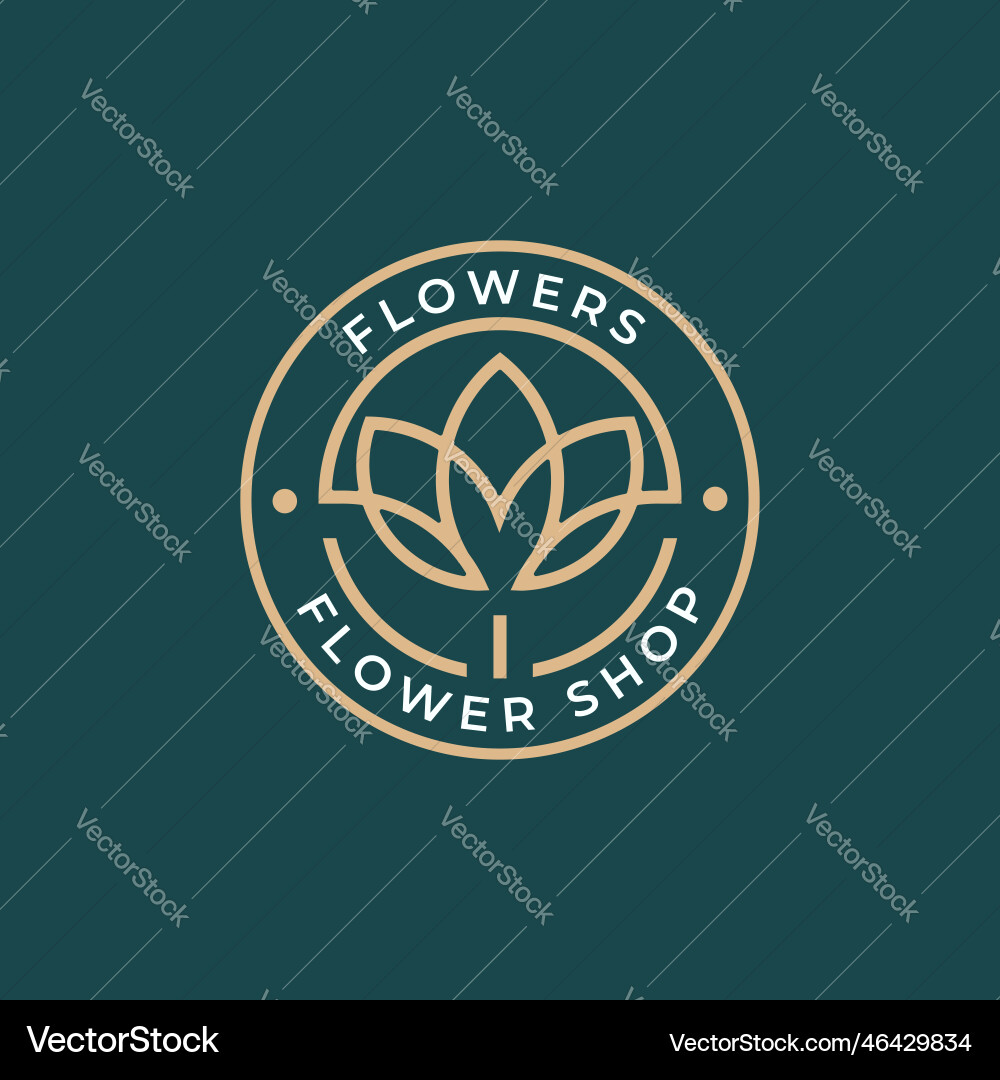 Elegant Flower Shop Logo Royalty Free Vector Image