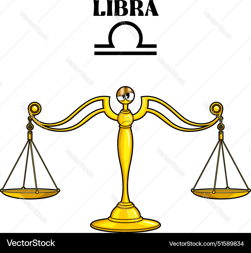 Libra cartoon character horoscope Royalty Free Vector Image