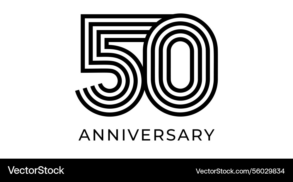 Modern 50th anniversary typography logo with bold Vector Image