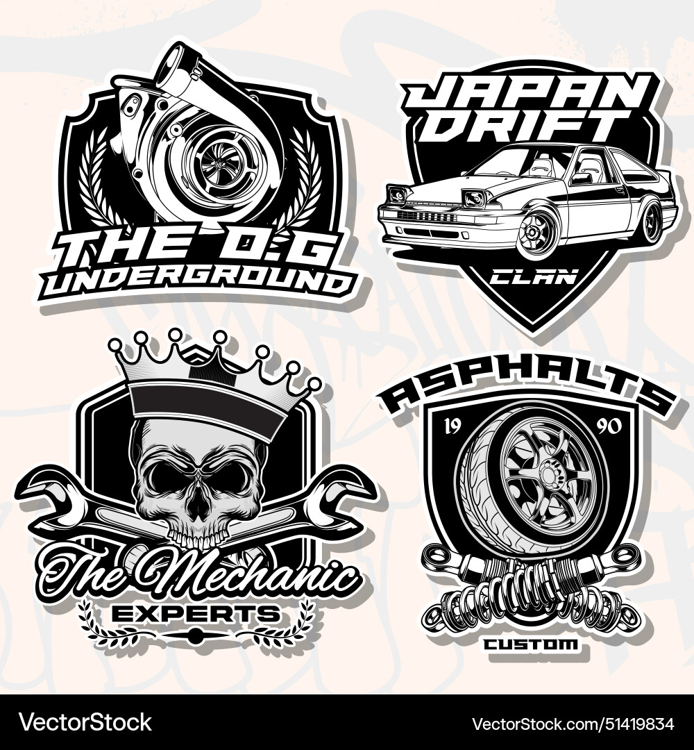 Racing car logo badge 7 Royalty Free Vector Image