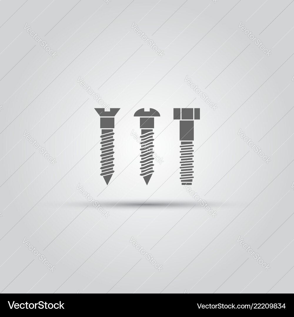 Screw types isolated elements Royalty Free Vector Image