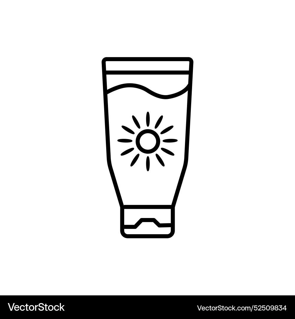 Simple sunscreen line icon stroke pictogram Vector Image
