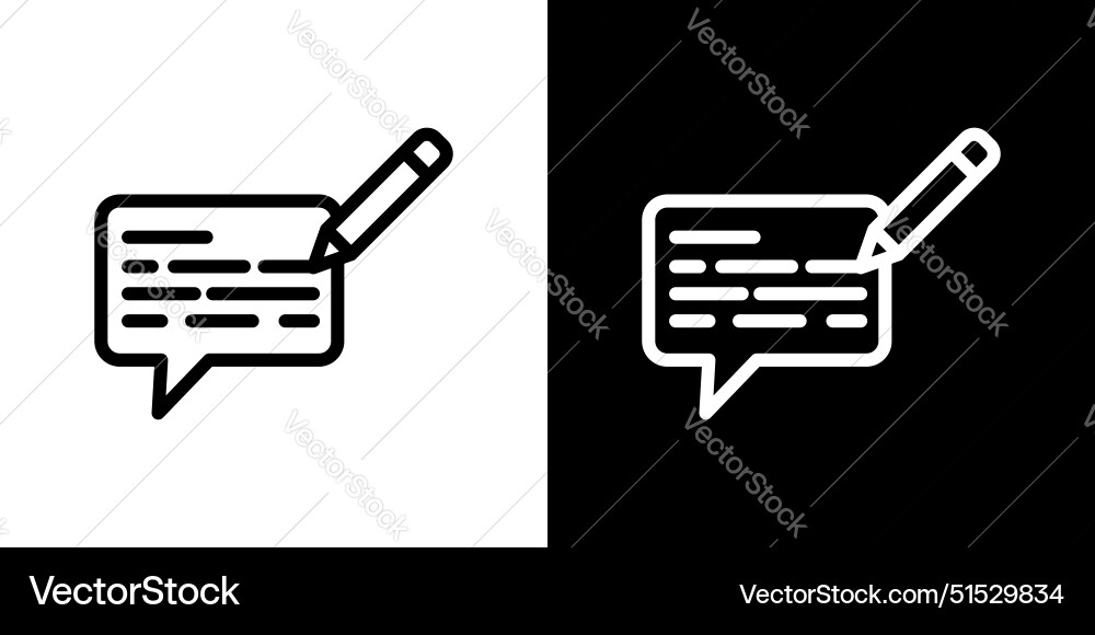 Write comment icon set positive feedback Vector Image