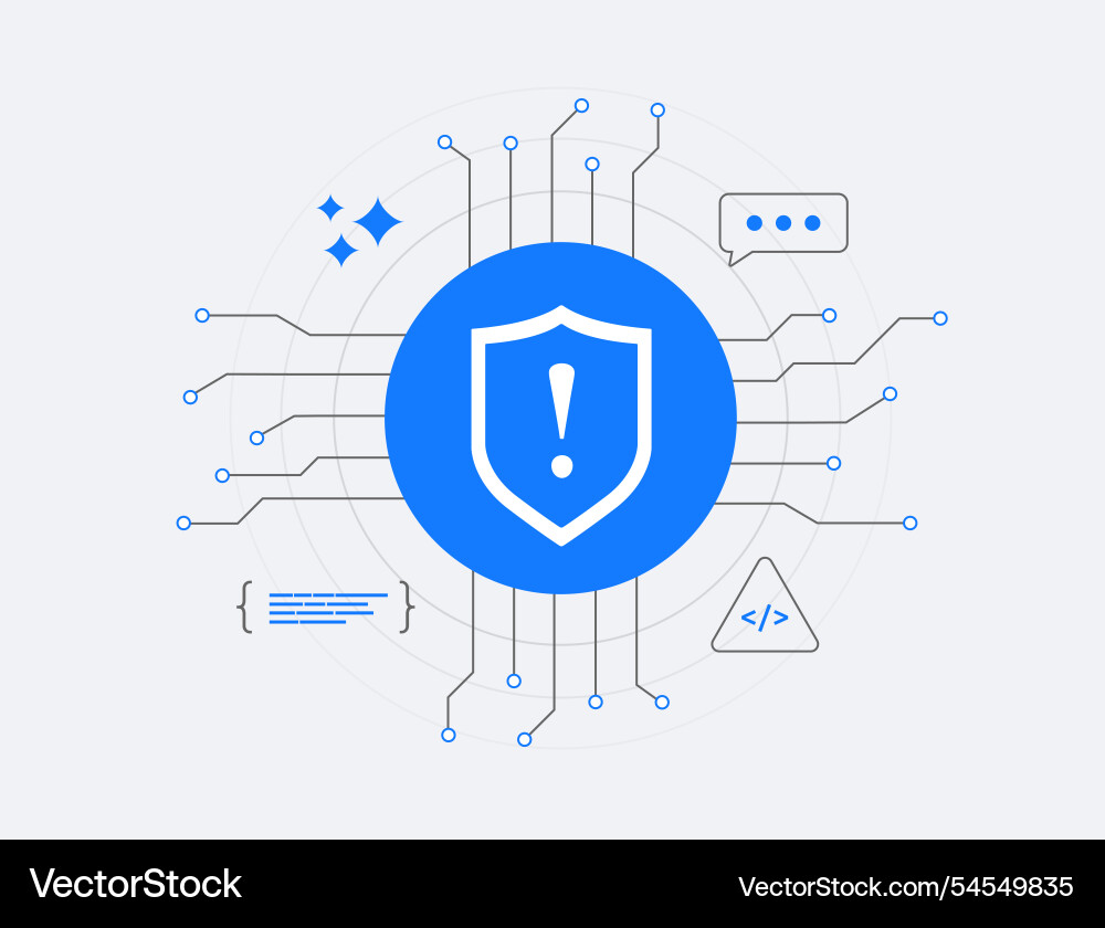Ai cybersecurity risks and machine learning Vector Image
