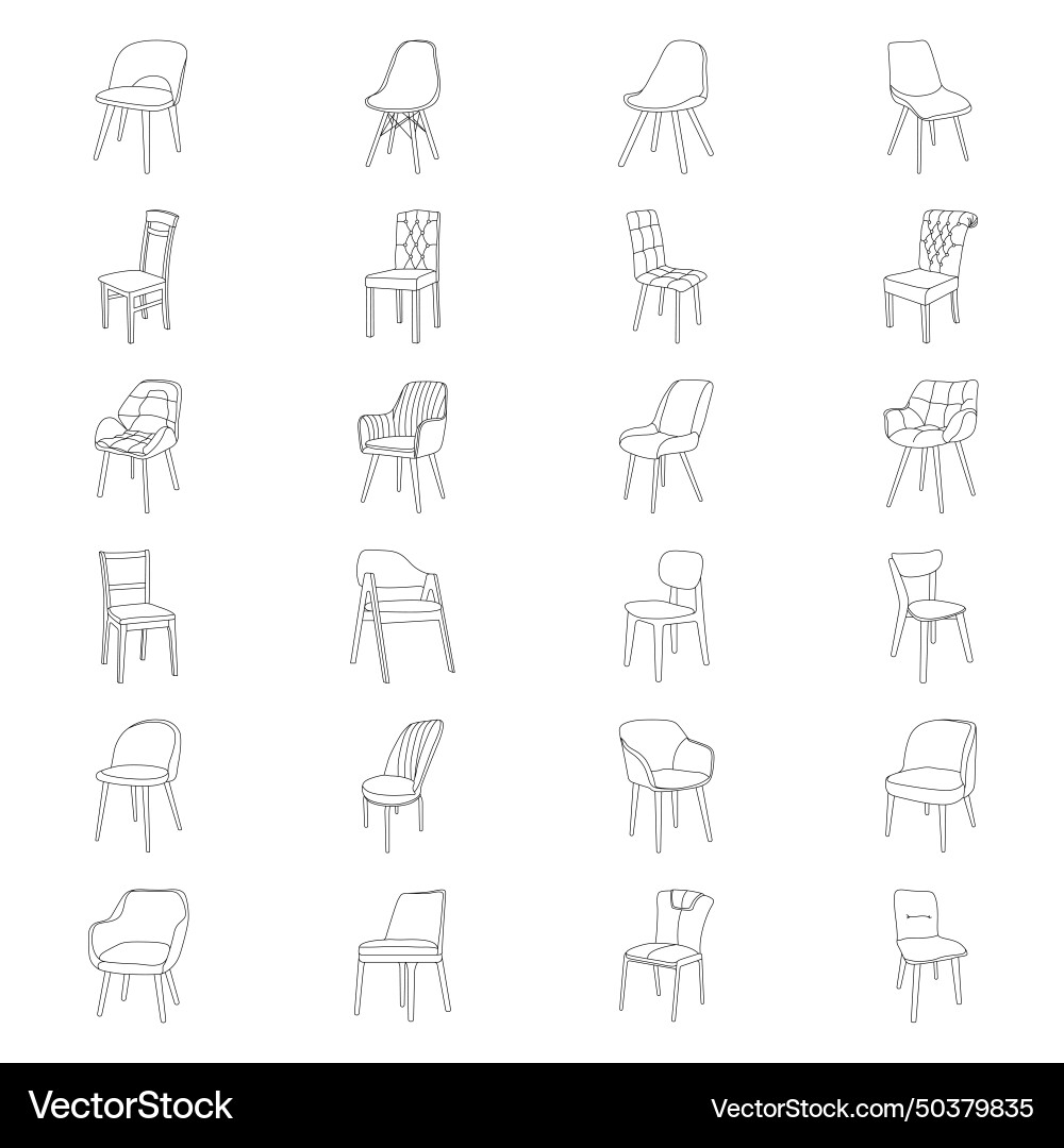 Chairs icon set Royalty Free Vector Image - VectorStock