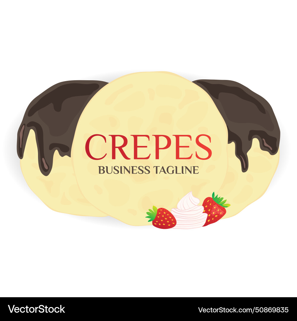 Crepes or pancakes logo Royalty Free Vector Image