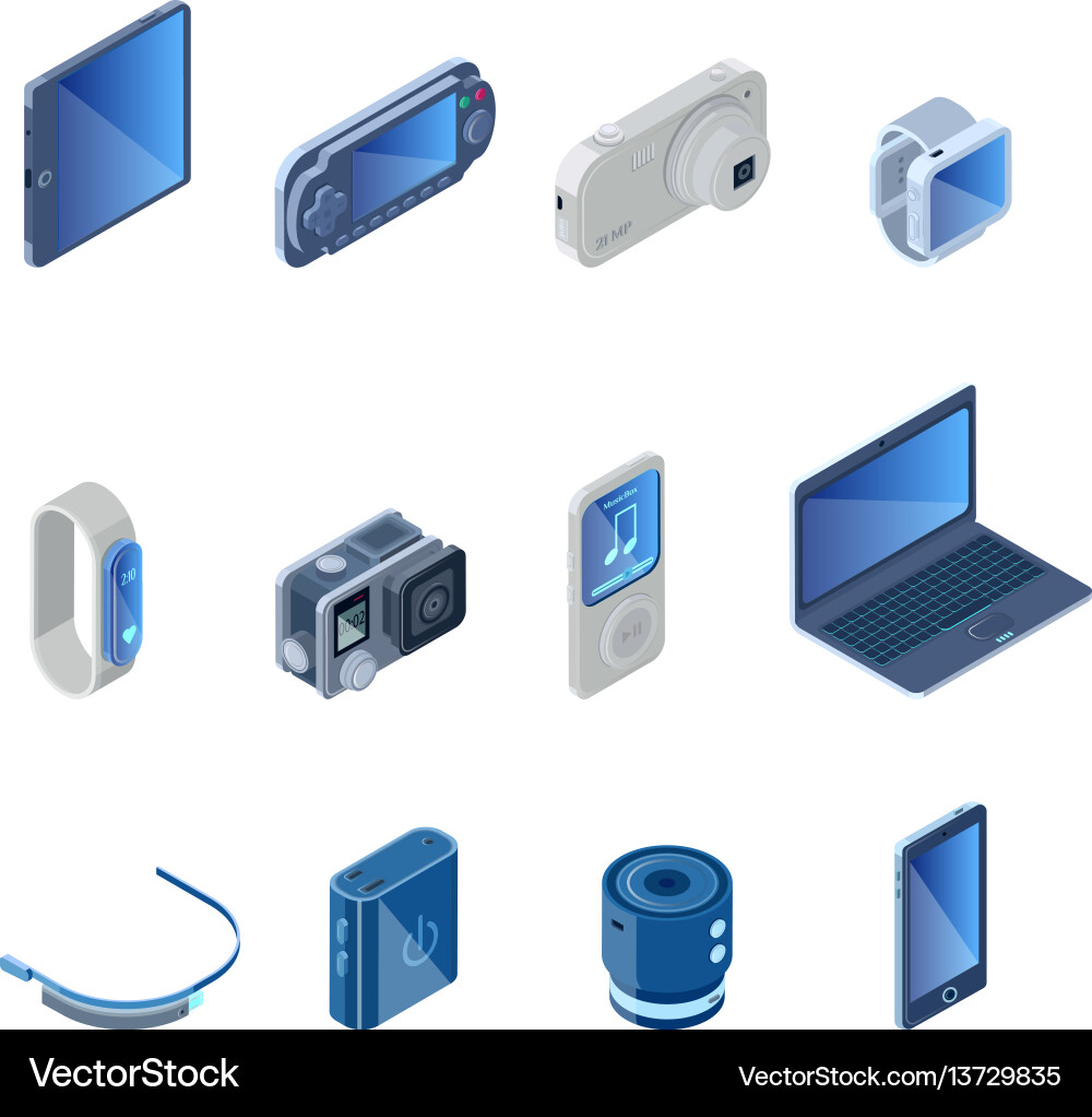 Digital technology gadgets set Royalty Free Vector Image