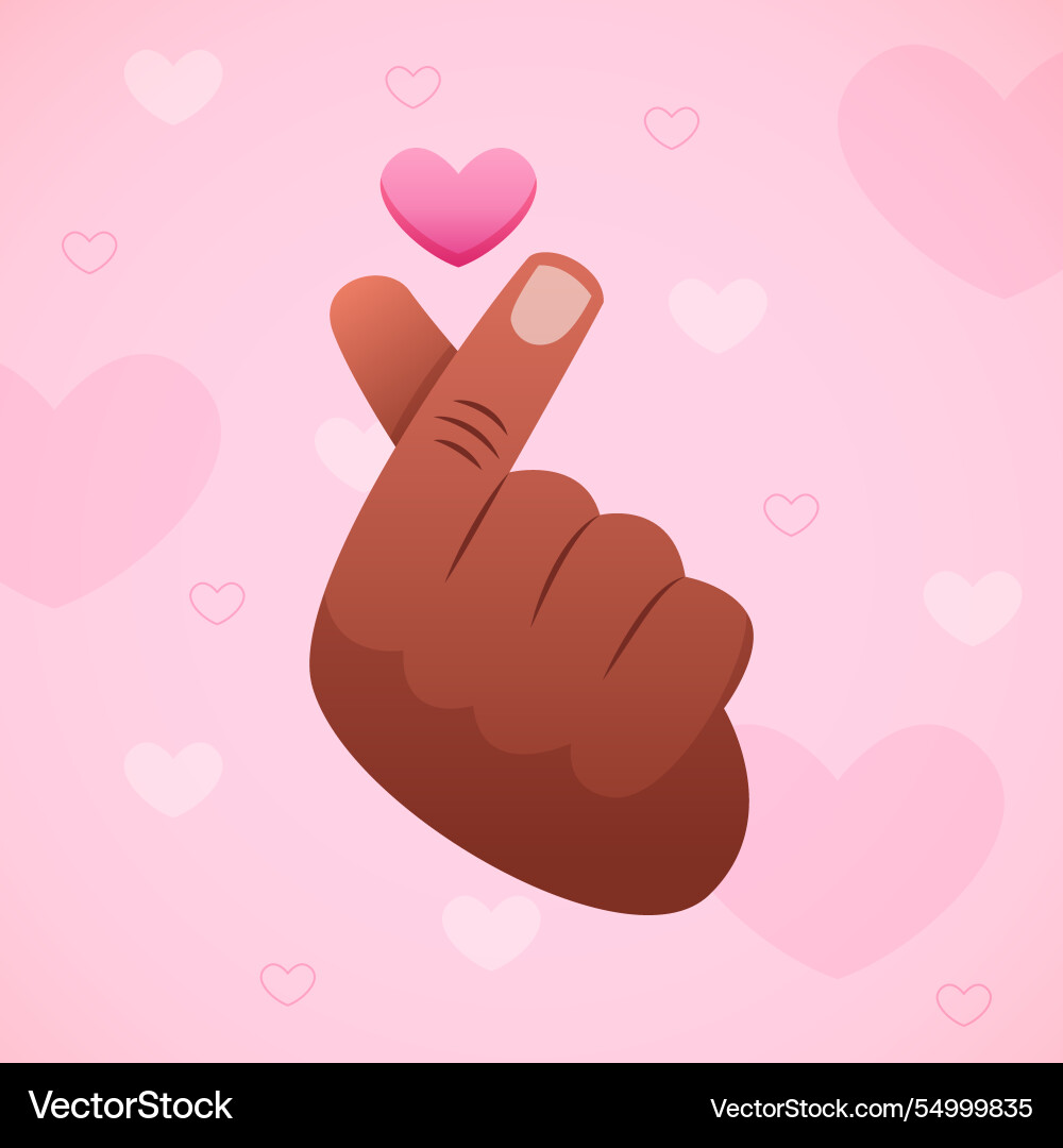 Hand drawn finger heart Royalty Free Vector Image