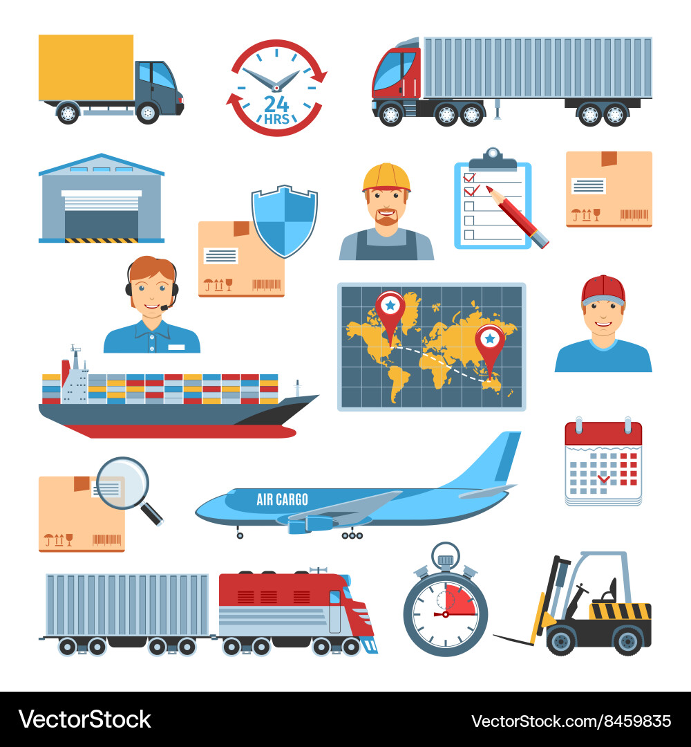 Logistics icons set Royalty Free Vector Image - VectorStock