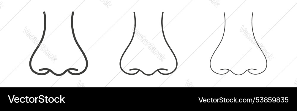 Nose icon set Royalty Free Vector Image - VectorStock