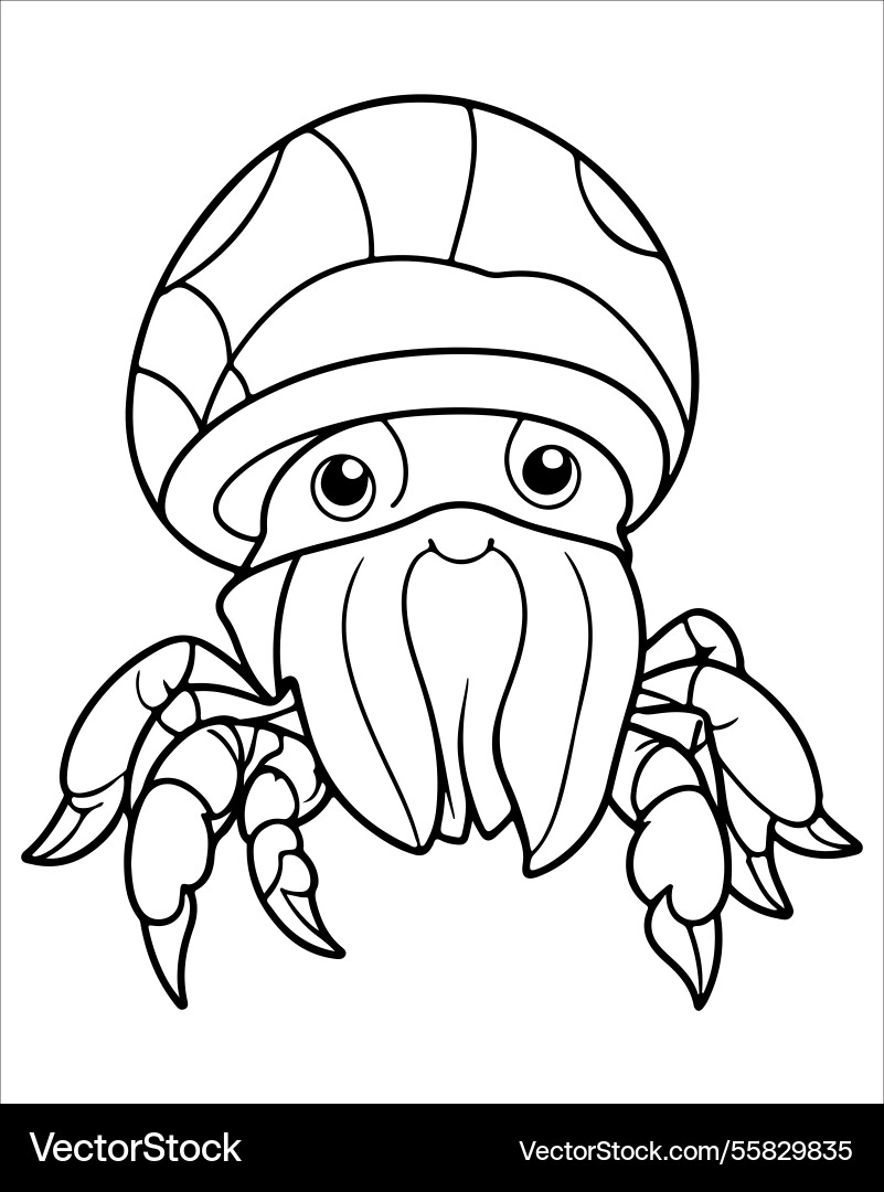 Ocean animals coloring pages for kids Royalty Free Vector