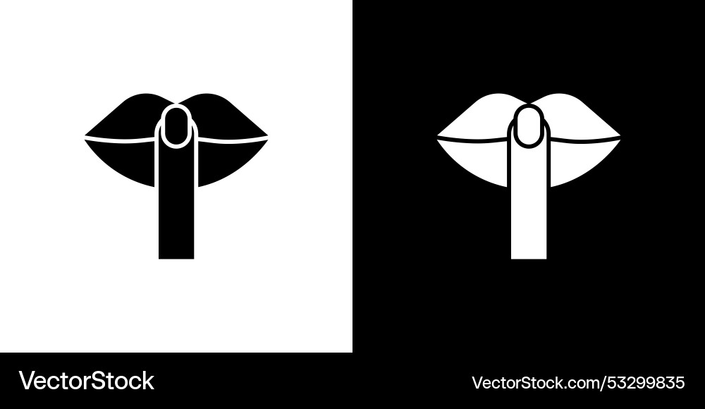 Please do quite pssst icon outline sign symbol set