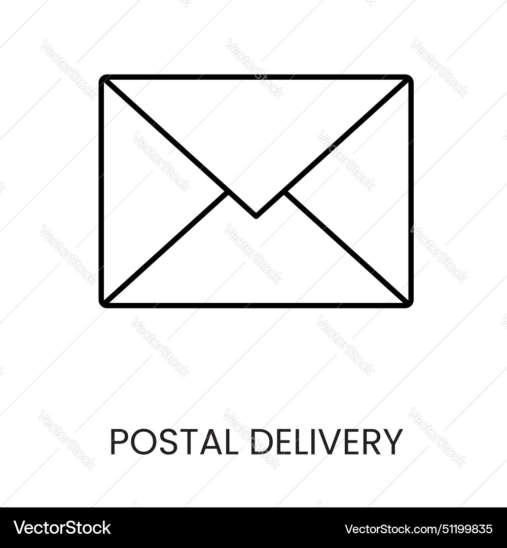 Postal delivery line icon with editable Royalty Free Vector