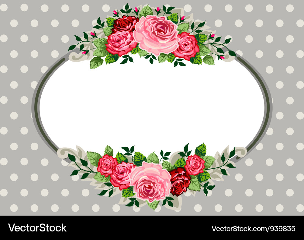 Pink Rose Frame Oval Vector Images (over 190)