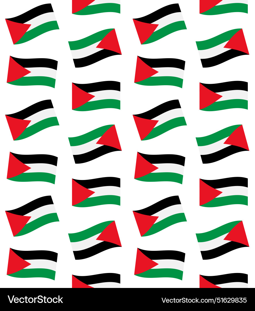 Seamless pattern of flat palestine flag Royalty Free Vector