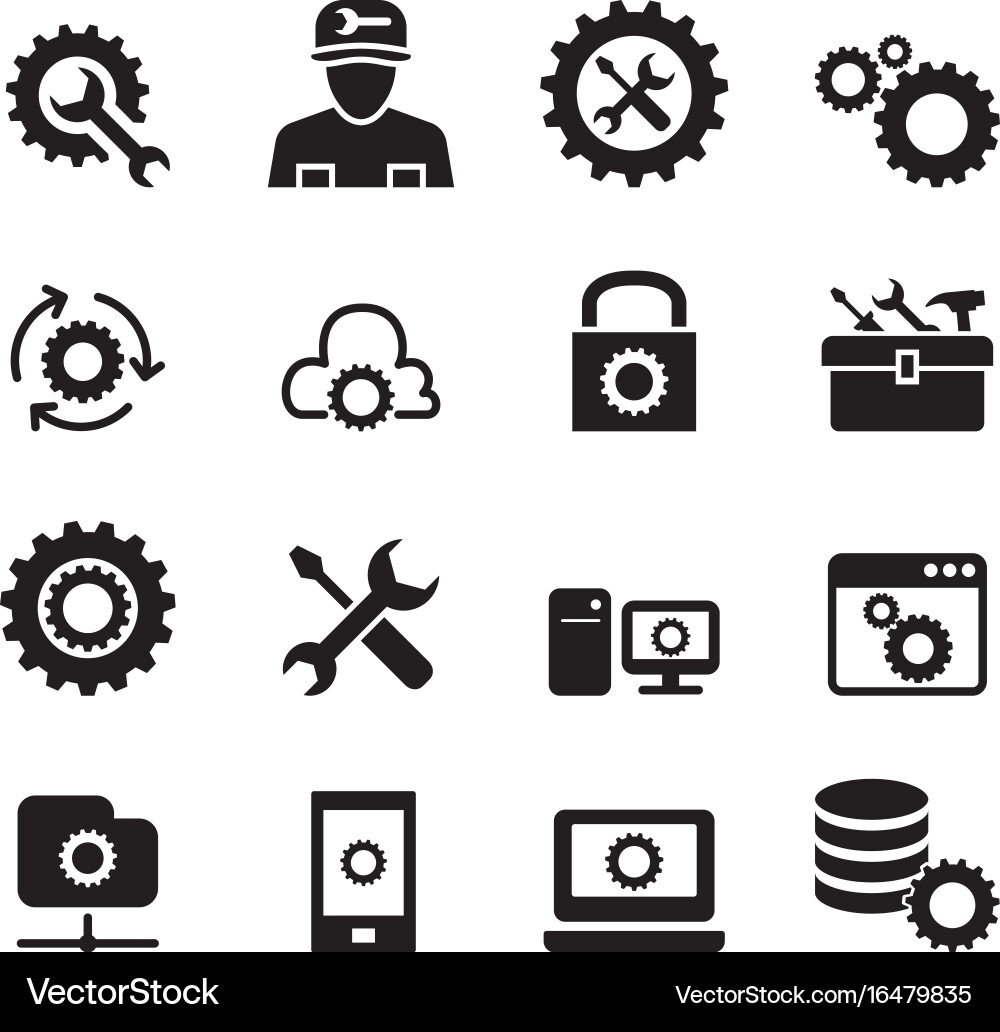 Setting configuration set up repair tuning icon Vector Image