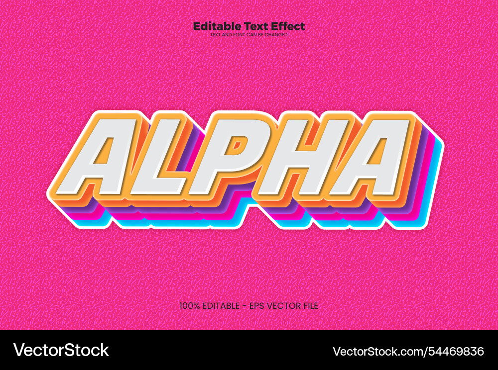 Alpha editable text effect in modern trend style Vector Image