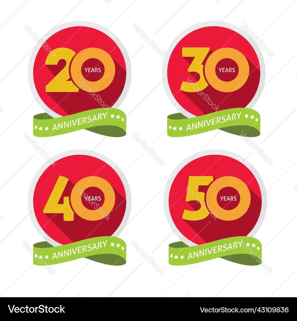 Anniversary Number Celebration Logo Royalty Free Vector