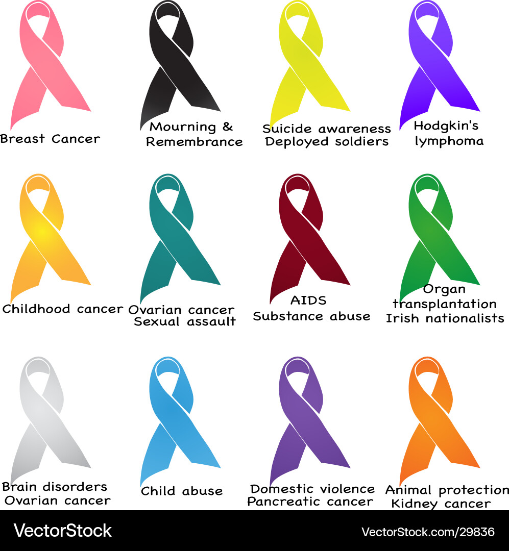 Assorted Awareness Ribbons Royalty Free Vector Image