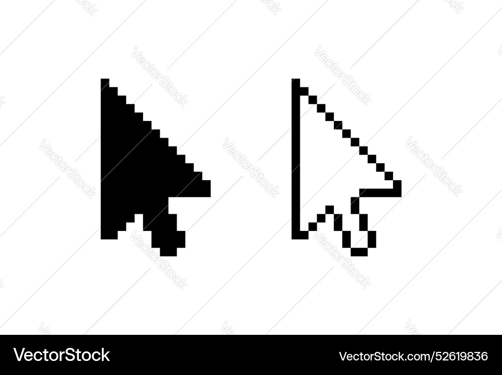 Black and white cursor arrows Royalty Free Vector Image