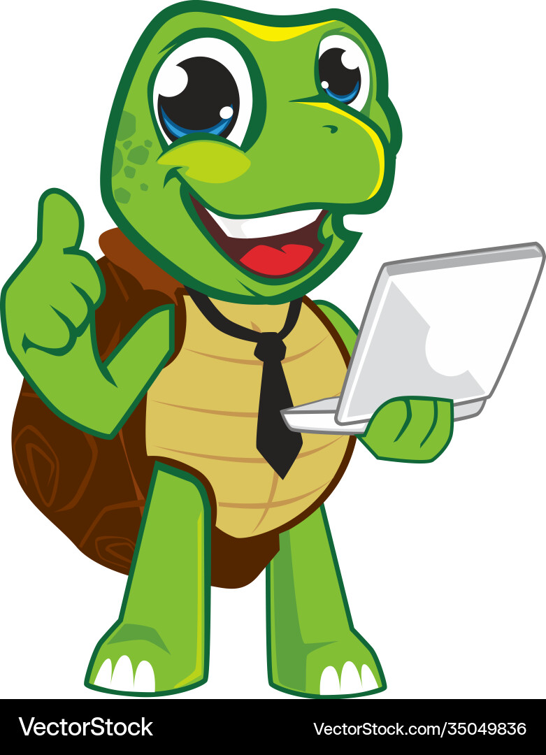 Cartoon Turtle Mascot Office Royalty Free Vector Image