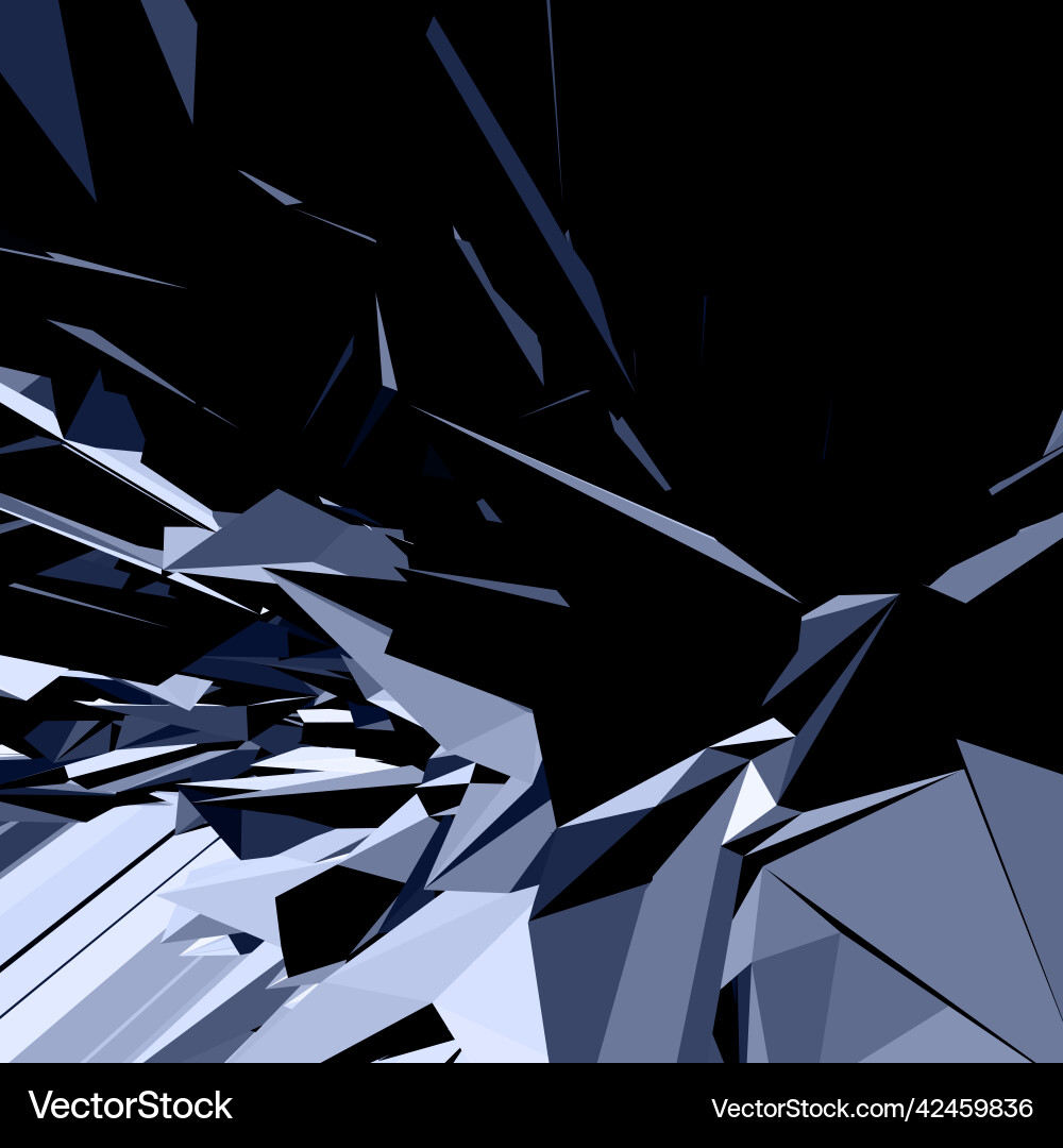 Dark cracked geometric sharp debris realistic Vector Image