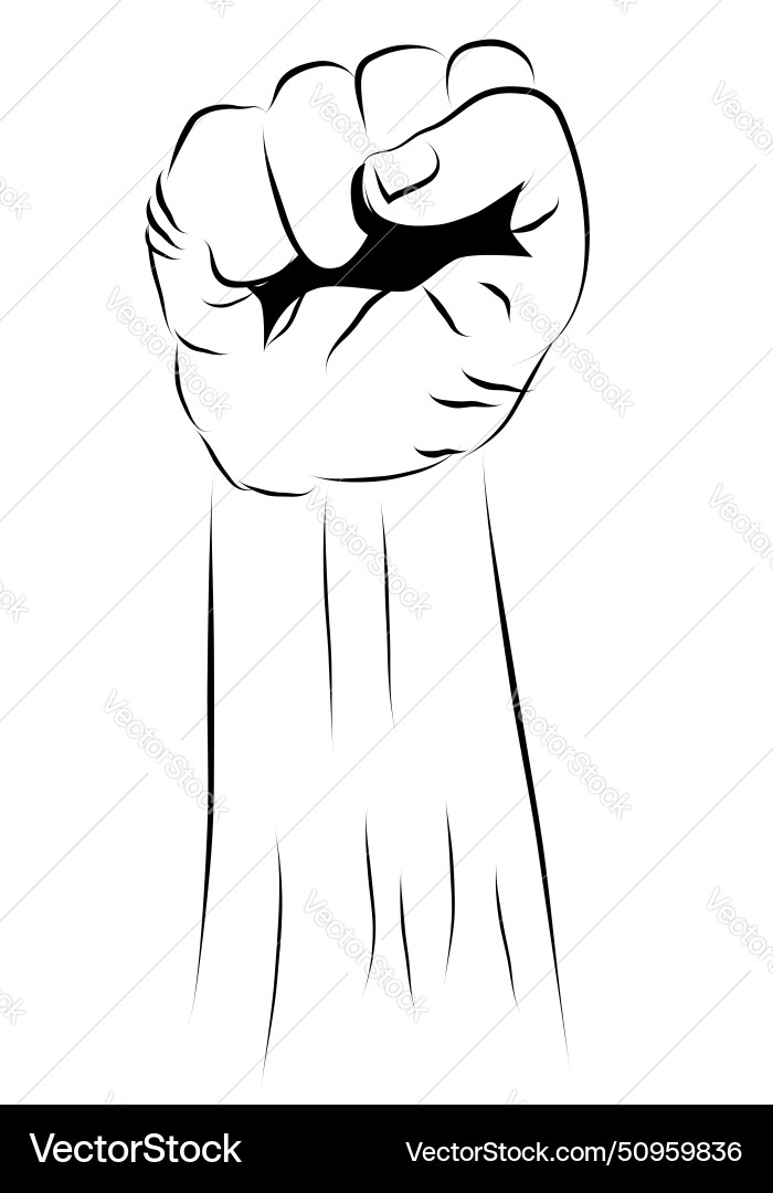 Fisting hand draw sketch Royalty Free Vector Image