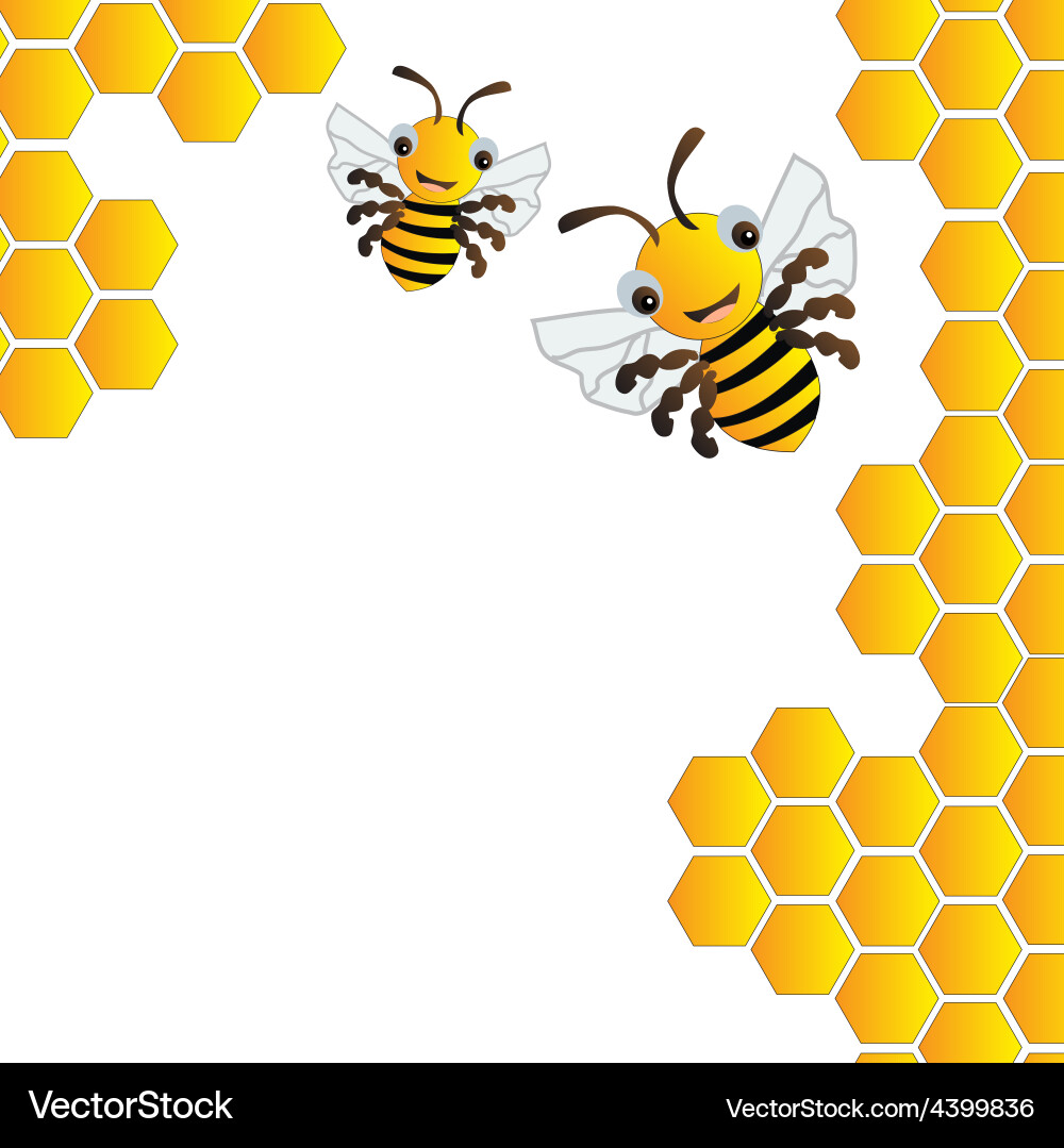 Happy bees background Royalty Free Vector Image
